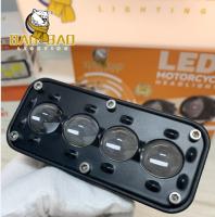 China 6 Beads Fog Light Aluminum  White Yellow Flash Dual Color Motorcycle Spare Part for sale