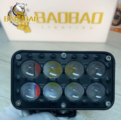 China 8 Beads Fog Light Aluminum RGB White Yellow Flash Dual Color Motorcycle Spare Part for sale