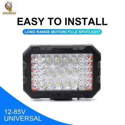 China 36 beads Plastic Black Case White Yellow LED Motorcycle Headlight Spare Parts for sale
