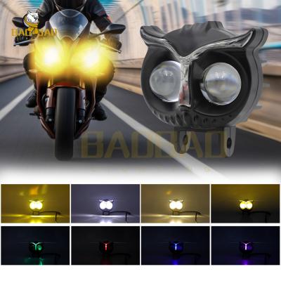 China Owl Shape Aluminum White Yellow Dual Color Motorbike LED Fog Light for sale