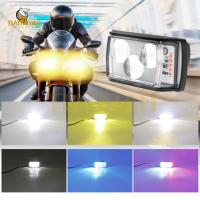 China 80V 3 Beads Metal Dual Color Flashing Red Blue Motorycylce LED Lucency Spotlight for sale
