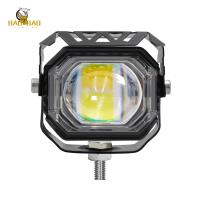 China Metal 80V Dual Color Blue Red Flashing CG Modified Motorcycle LED Headlight for sale