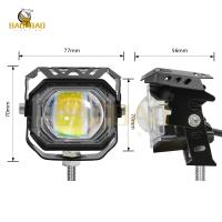 China Metal 80V Dual Color Blue Red Flashing CG Modified Motorcycle LED Headlight for sale