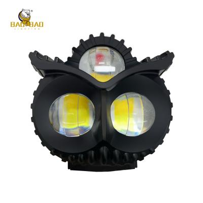 China Plastic Devil Eyes Owl Shape 80V White Yellow Dual Color Motorcycle Headlight Bulb for sale