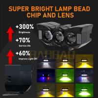 China Plastic Project Light White Yellow Dual Color Motorcycle Fog Light for sale