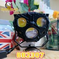 China 3 Led Red Devil Eyes White Yellow Flashing Metal Motorcycle Fog Light for sale