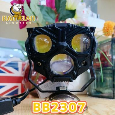 China 3 Led Red Devil Eyes White Yellow Flashing Metal Motorcycle Fog Light for sale