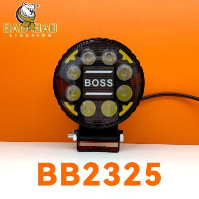 China Universal Metal White Yellow Dual Color Motorcycle LED Headlight Car Work Light for sale