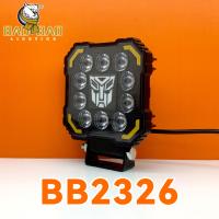 China Universal Metal White Yellow Dual Color Motorcycle LED Headlight Car Work Light for sale