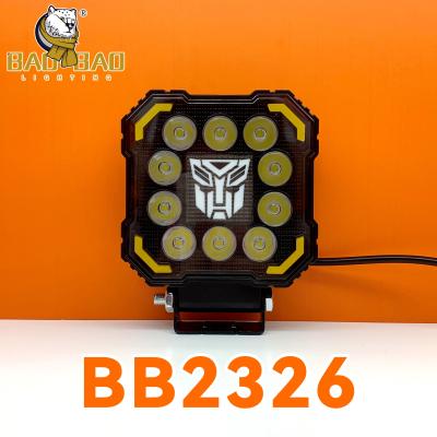 China Universal Metal White Yellow Dual Color Motorcycle LED Headlight Car Work Light for sale