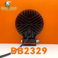 China Circle Universal Red Metal White Yellow Dual Color Motorcycle LED Headlight Car Work Light for sale