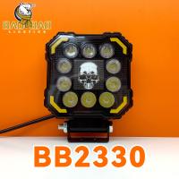 China Square Red Yellow White Flashing Dual Color Motorcycle LED Headlight Car Work Light for sale