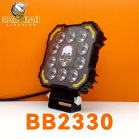 China Square Red Yellow White Flashing Dual Color Motorcycle LED Headlight Car Work Light for sale