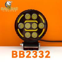 China Circle Red Yellow White Flashing Dual Color Truck LED Headlight 4x4 Car Offroad Work Light for sale