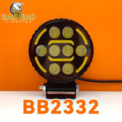 China Circle Red Yellow White Flashing Dual Color Truck LED Headlight 4x4 Car Offroad Work Light for sale