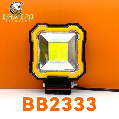 China Square Yellow White Flashing Dual Color Truck LED Headlight 4x4 Car Offroad Work Light for sale
