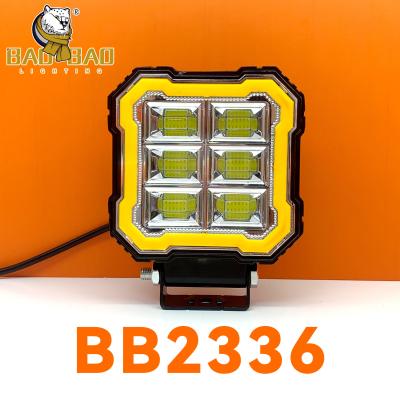 China Square 80V Yellow White Flashing Red Warning Truck LED Headlight 4x4 Offroad Work Light for sale
