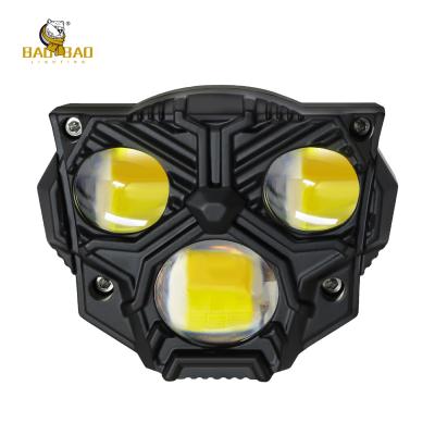 China 3 LED 80V Yellow White Flashing Red Warning Motorcycle Truck LED Headlight Work Light for sale