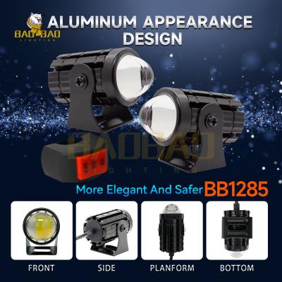 China 2pcs White Yellow Dual Color Aluminum Mini Driving Fog Light Available For Motorcycle for sale