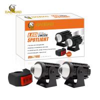 China 2pcs White Yellow Dual Color Aluminum Mini Driving Fog Light Available For Motorcycle for sale
