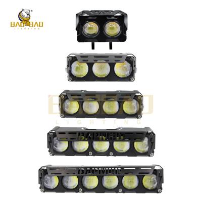 China Full Aluminum White Yellow Dual Color Flash 2 Eyes 3 Eyes LED Headlights For Motorcycle for sale