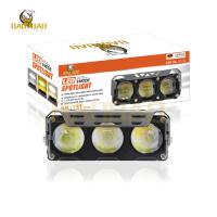 China Full Aluminum White Yellow Dual Color Flash 2 Eyes 3 Eyes LED Headlights For Motorcycle for sale