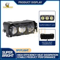 China Full Aluminum White Yellow Dual Color Flash 2 Eyes 3 Eyes LED Headlights For Motorcycle for sale