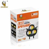 China Owl Light 3 Eyes White Yellow Dual Color Flash Plastic Iron Aluminum LED Fog Light Headlamp For Motor for sale