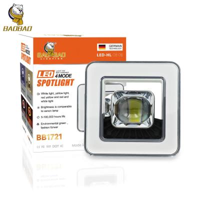 China 4.5 Inch Metal Square Red Devil Eyes LED Headlamp For Car For Motorcycle Auto Parts for sale