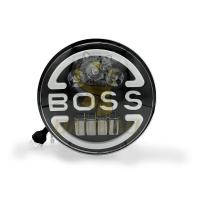 China 7 Inch BOSS Metal Round White Yellow Dual Color Auto Lighting System for Harley Davidson Led Headlights for Bike 70 Led Light for sale