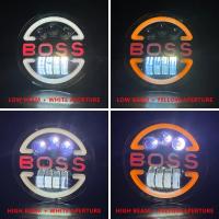 China 7 Inch BOSS Metal Round White Yellow Dual Color Auto Lighting System for Harley Davidson Led Headlights for Bike 70 Led Light for sale