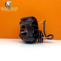 China Plastic 13 Watts 2 Lens Red Devil Eyes lion Shape White Yellow Flashing Dual Color 12V Mini Driving Light LED Headlights for sale