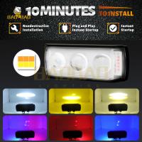 China BAOBAO LIGHTING Aluminum 3 Lens 4 Eyes 5 LED 6 Lens Owl Light Red Blue Polic Light Front Fog Lamp LED Headlights for Motor for sale