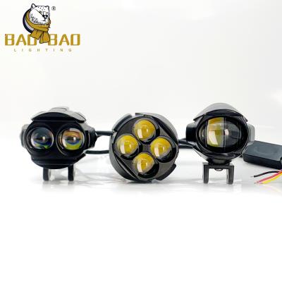 China 2 Eyes 4 Eyes High Power White Yellow Dual Color Heavy Iron Mini Driving Fog Lights for Bike Motor Modification Lighting Systems for sale