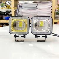 China Aluminum White Yellow Flashing 12V 24V Motorcycle Spotlight RGB Ring LED Fog Light for sale