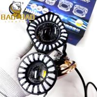 China Motorcycle LED Headlight White Yellow RGB Metal Mini Driving Light for sale
