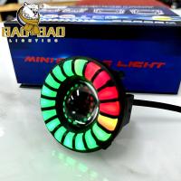 China Motorcycle LED Headlight White Yellow RGB Metal Mini Driving Light for sale