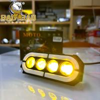 China Motorcycle LED Fog Light 4 Lens White Yellow Aluminum for sale