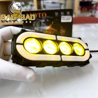 China Motorcycle LED Fog Light 4 Lens White Yellow Aluminum for sale