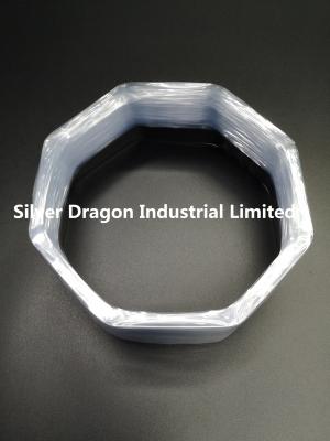 China Clear Preformed Octagon PVC Shrink Seals , 425mm LF X 35+12mm X 0.06mm for sale