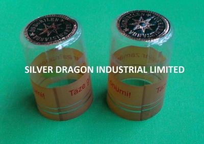 China PVC SHRINKABLE NECK WRAP WITH TEAR TAB,TOP GOLD STAMPED for sale
