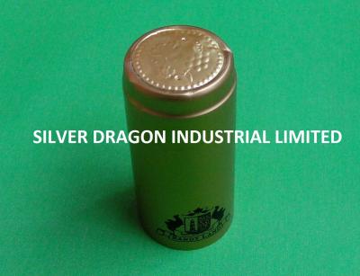 China PVC SHRINKABLE NECK WRAP WITH TOP COVER, LOGO PRINTED ON THE SKIRT for sale