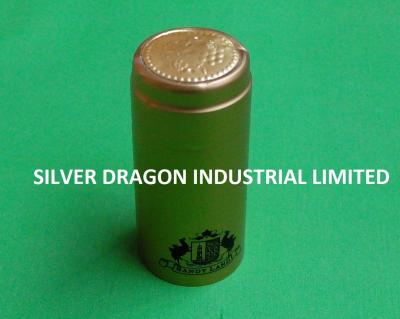 China PVC SHRINKABLE NECK WRAP WITH TOP COVER, LOGO PRINTED ON THE SKIRT for sale