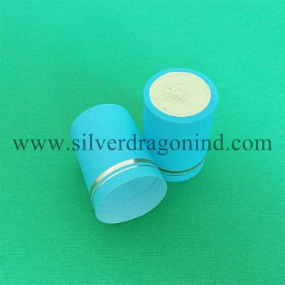 China Embossed PVC shrink capsule with hot stamping for sale