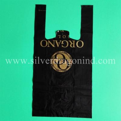 China Black LDPE Plastic T-shirt bags for sale