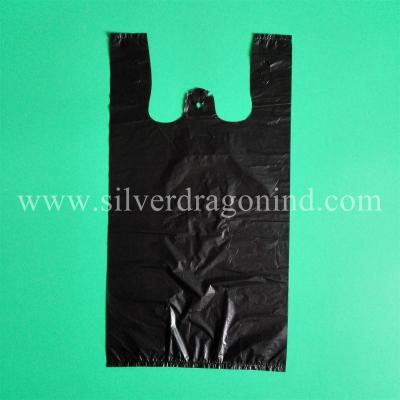 China plain black T-shirt bags for shopping for sale