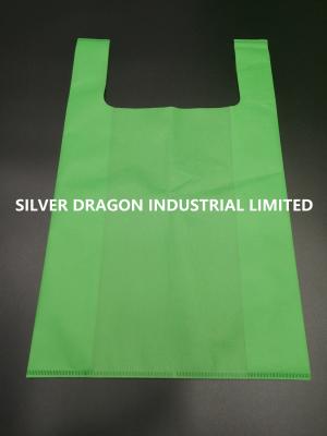 China XL Non-woven vest shopping bags,Non-woven T-shirt bags,  40+18x64cm,100% virgin, eco-friendly, in green for sale
