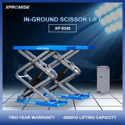 China Flush Mounted Portable Scissor Lift Platform For Tire Changer Shop for sale