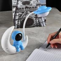 China 23cm Astronaut Cartoon LED Night Light USB Powered ABS Pink Blue White for sale