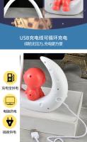 China 23cm Astronaut Cartoon LED Night Light USB Powered ABS Pink Blue White for sale